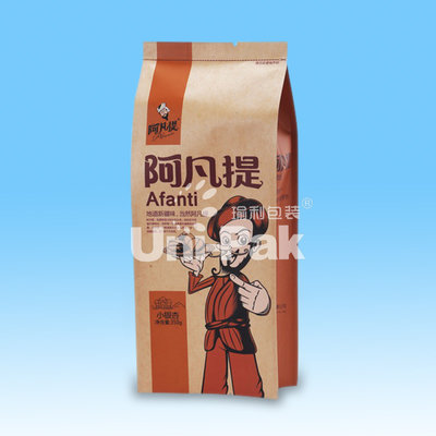 Food Grade Craft Paper Snack Food Packaging Bags With Reusable Zipper