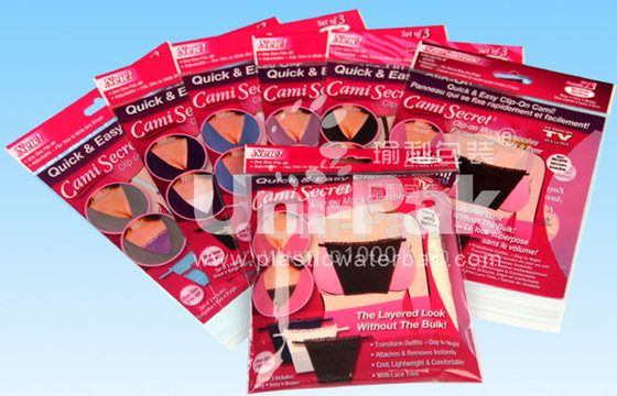 Colorful Printing Garment Packaging Bags Self Adhesive With Hanger Hole