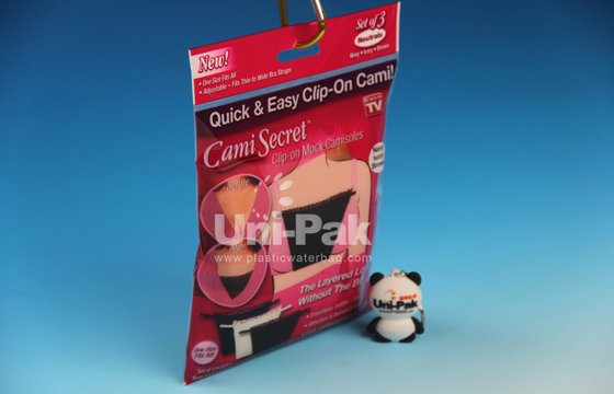 Self Adhesive OPP Plastic Bags With Hanging Header For Garment