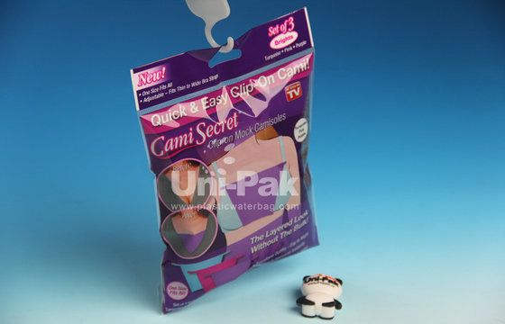Self Adhesive OPP Plastic Bags With Hanging Header For Garment