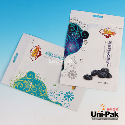 Eco-Friendly Plastic Snack Food Packaging Bags With Reusable Zipper