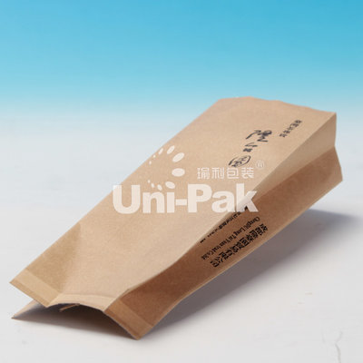 Standing Up Brown Kraft Paper Bag/ Stand Up Snack Food Packaging Bag WIth Window