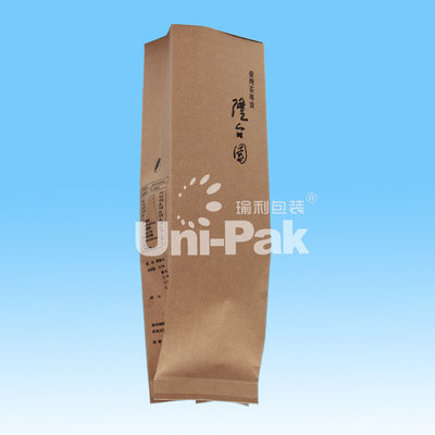 Standing Up Brown Kraft Paper Bag/ Stand Up Snack Food Packaging Bag WIth Window