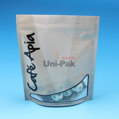 V Shape Bottom Stand Up Coffee Pouch Reasuable Food Grade With , PET / VMPET / PE   PET/AL/PE Plastic Bag