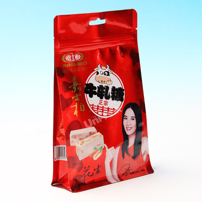 Kraft Paper Snack Food Packaging Bags , Colorful Printing Gusset Stand Up Food Pouches