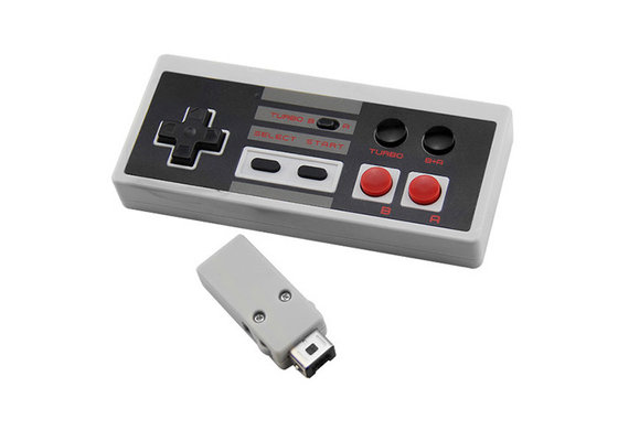 2.4GHz Wireless SNES Game Controller HONSON Gary Color ABS Materials LED Indication