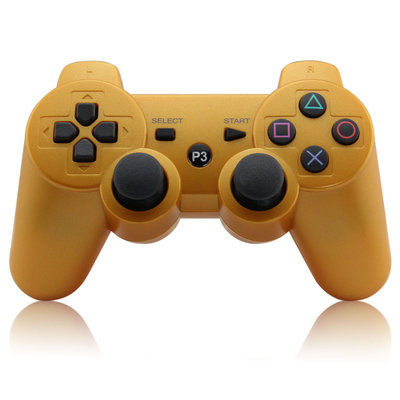 Gold Color Game Playstation 3 Controller , Ps3 Wireless Joystick Rechgargeable