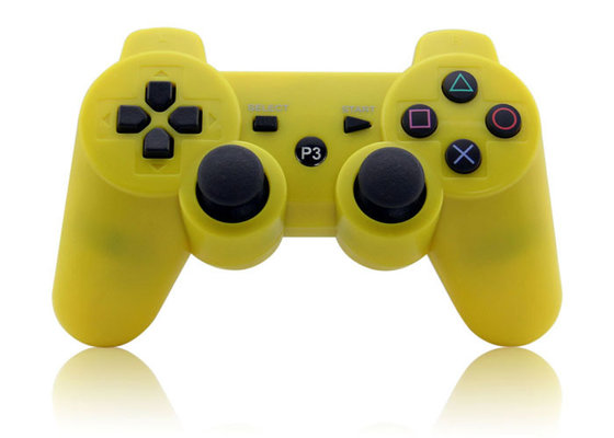 Yellow Ps3 Wireless Game Controllers Bluetooth Handle Support Lithium Battery Charging