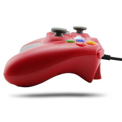 Red Color XBOX 360 Game Controller Slim Wired Joystick 3 Levels Rumble Control