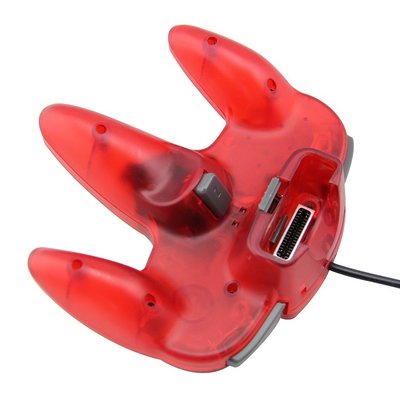 Classic Wired N64 Game Controller Gamepad Joystick Crystal Red Color Plastic Material