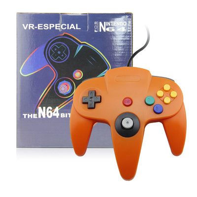 Durable Orange N64 Controller Joystick , Nintendo 64 Gamepad 10 Function Buttons