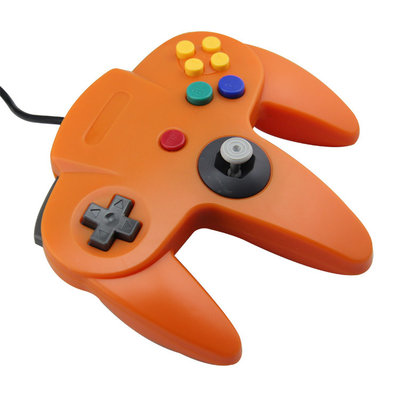Durable Orange N64 Controller Joystick , Nintendo 64 Gamepad 10 Function Buttons