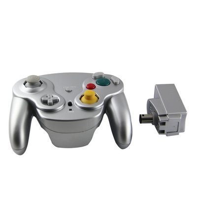 Wifi 2.4GHz Wireless Wired Gamecube Controller ABS Material Silver Color For NGC