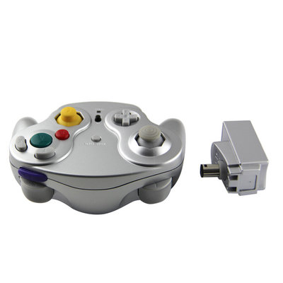 Wifi 2.4GHz Wireless Wired Gamecube Controller ABS Material Silver Color For NGC