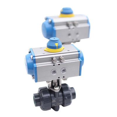 Pneumatic Actuated True Union PVC Double Union Plastic Ball Valve
