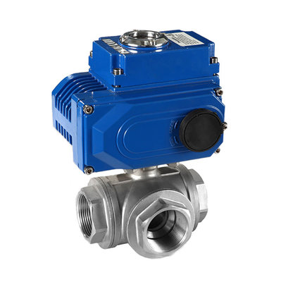 Electric Actuator DC24V AC220V Threaded Ends Motorized Ball Valve