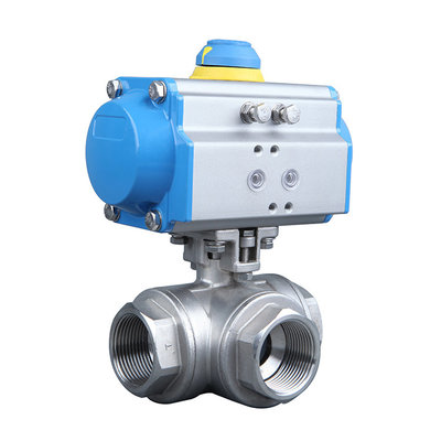 3-PC Threaded Double Acting Single Acting Pneumatic Ball Valve