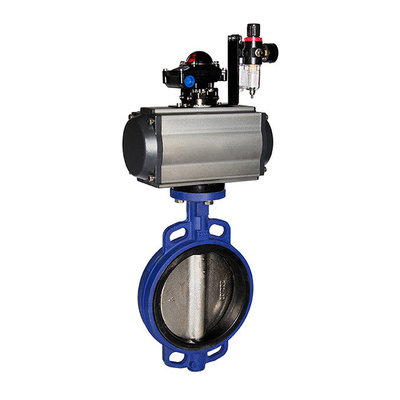 Double Acting Spring Return Pneumatic Wafer Butterfly Valve with Actuator
