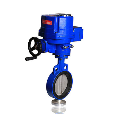 Electric Actuator AC220V DC24V Motorized Wafer Butterfly Valve