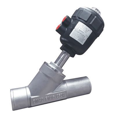 Welded Pneumatic Angle Seat Valve with Stainless Steel Actuator