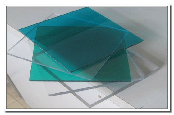 Transparent Plastic PC Solid Sheet , clear blue polycarbonate window awnings