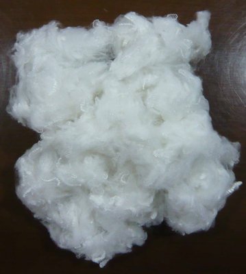 Non-woven Geotextile Fiber , 3D 75MM White Polyester Staple Fiber