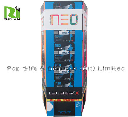 Folding Advertising Cardboard Dump Bin Box for Promotion , Blue Red supplier