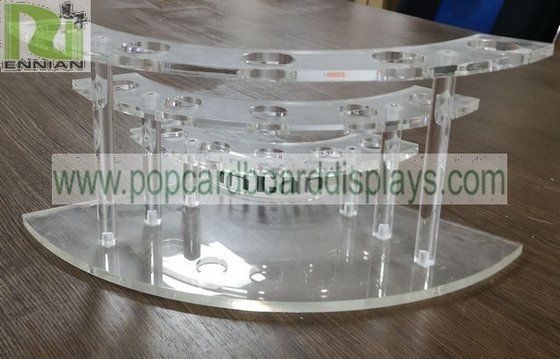 Cosmetic Acrylic Tabletop Display Stands , Plastic Cascade Clear Display Stands supplier