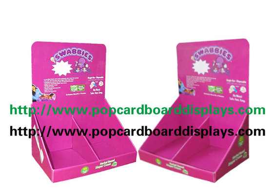 Pink Cardboard Corrugated Counter Display 4C Offset Printing supplier
