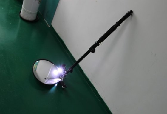 Mini Personal car inspection mirror with light for airport terminal slit security checks