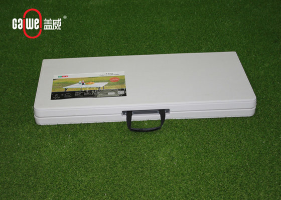 Lightweight Long Plastic Folding Table For Balcony Durable Withe Color