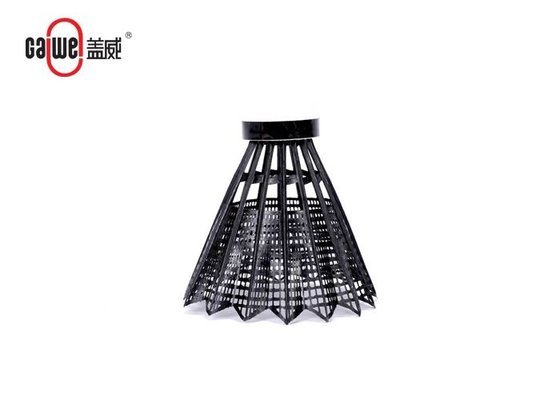 PE Feather Plastic Badminton Shuttlecock Cork Head Black Color Low Weight