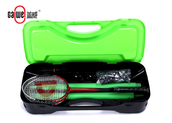 Outdoor Portable Badminton Set PP Material Easy To Fold Up Orange Black Color