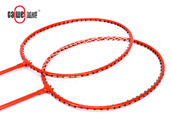 Gym / Playground Light Weight Badminton Racket Red Color Weather Resistant