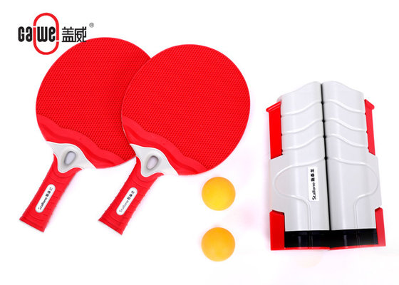 Plastic Portable Table Tennis Set With Thick Smooth Side Paddles 410g Weight