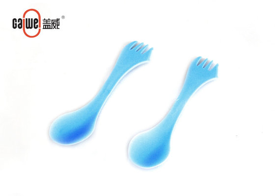 Colored Spoon Fork Knife In One For Dessert Customized Size Portable Strong