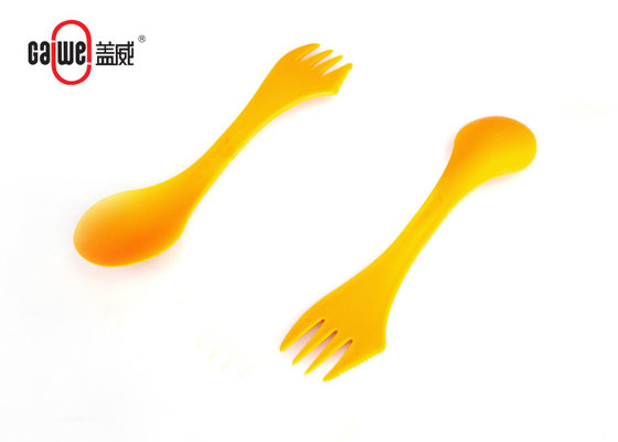 Colored Spoon Fork Knife In One For Dessert Customized Size Portable Strong