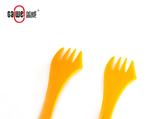 Ice Cream Spoon Knife And Fork Combined For Hikers / Scouts PP Material