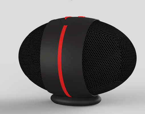 Black Portable Bluetooth Speaker With shockproof / waterproof remote speakers