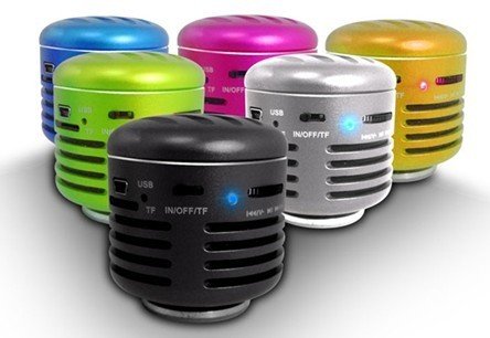 Silver Mini Wireless Cell Phone Speakers 