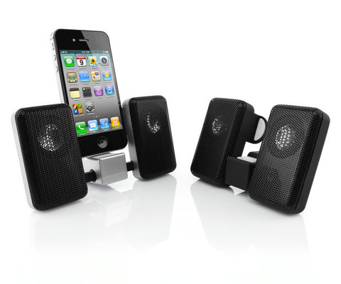 ABS USB Port Portable Speakers With 4*AAA Batteries For Iphone & Ipad / Mobile Phone Accessory