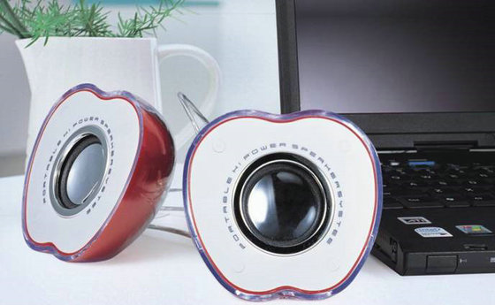 Self-configured Driver For OS Apple Shape Speaker / Portable Speakers For Cell Phones For Mobile Phone