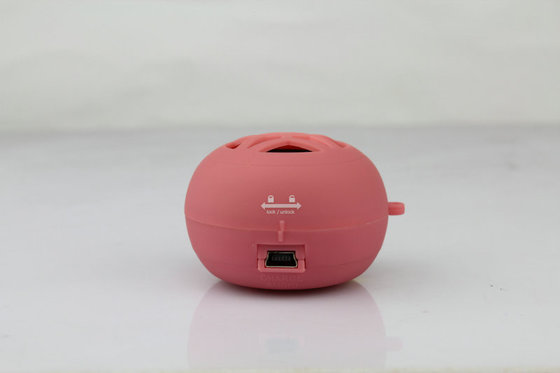 Promotional Red Mini DC 5V Hamburger Speaker / Portable Speakers For Cell Phones With Li-ion Battery
