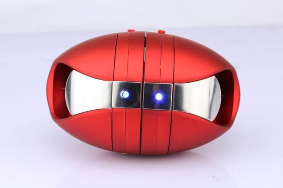 Red Oval Bluetooth Portable Speakers For Cell Phones Hi-Fi Stereo