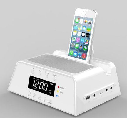 Wireless Portable Bluetooth Stereo Speakers Rechargable White / Black With FM Radio