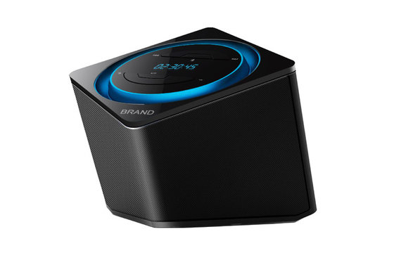 FM Radio Bluetooth Portable Speakers For Cell Phones Black With Synchronous Display Lyrics