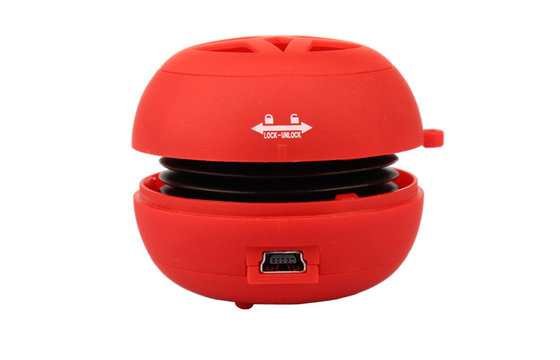 Red Mini Portable Speakers For Cell Phones Pocket Design With Li-Ion Battery