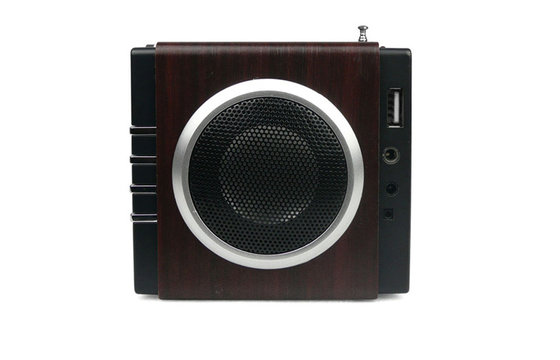 Colorful Light 3.5mm Audio Wooden Speakers With USB FM For Laptop