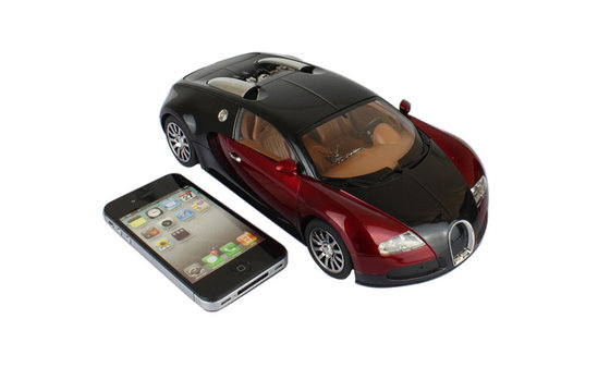 Black Wireless Portable Bluetooth Speakers For Cell Phones With Unique Sports Car Design