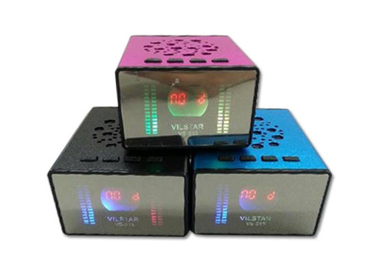 Pink Mini Wireless Cell Phone Speakers , LED Digital Speaker With Micro SD / TF Card